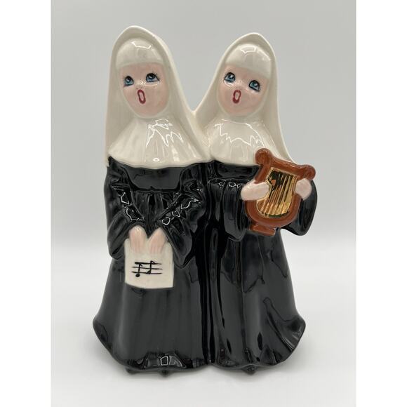 Unbranded | Accents | Vintage Hand Painted 9 Ceramic Signing Nuns W ...